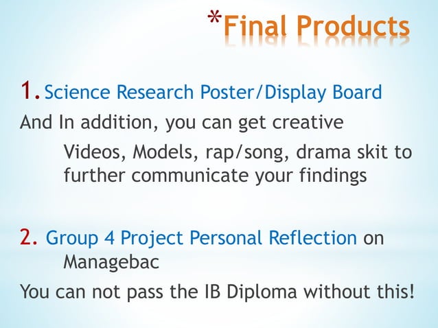 IBDP Group 4 Project: Bad Science Implementation Phase | PPTX ...