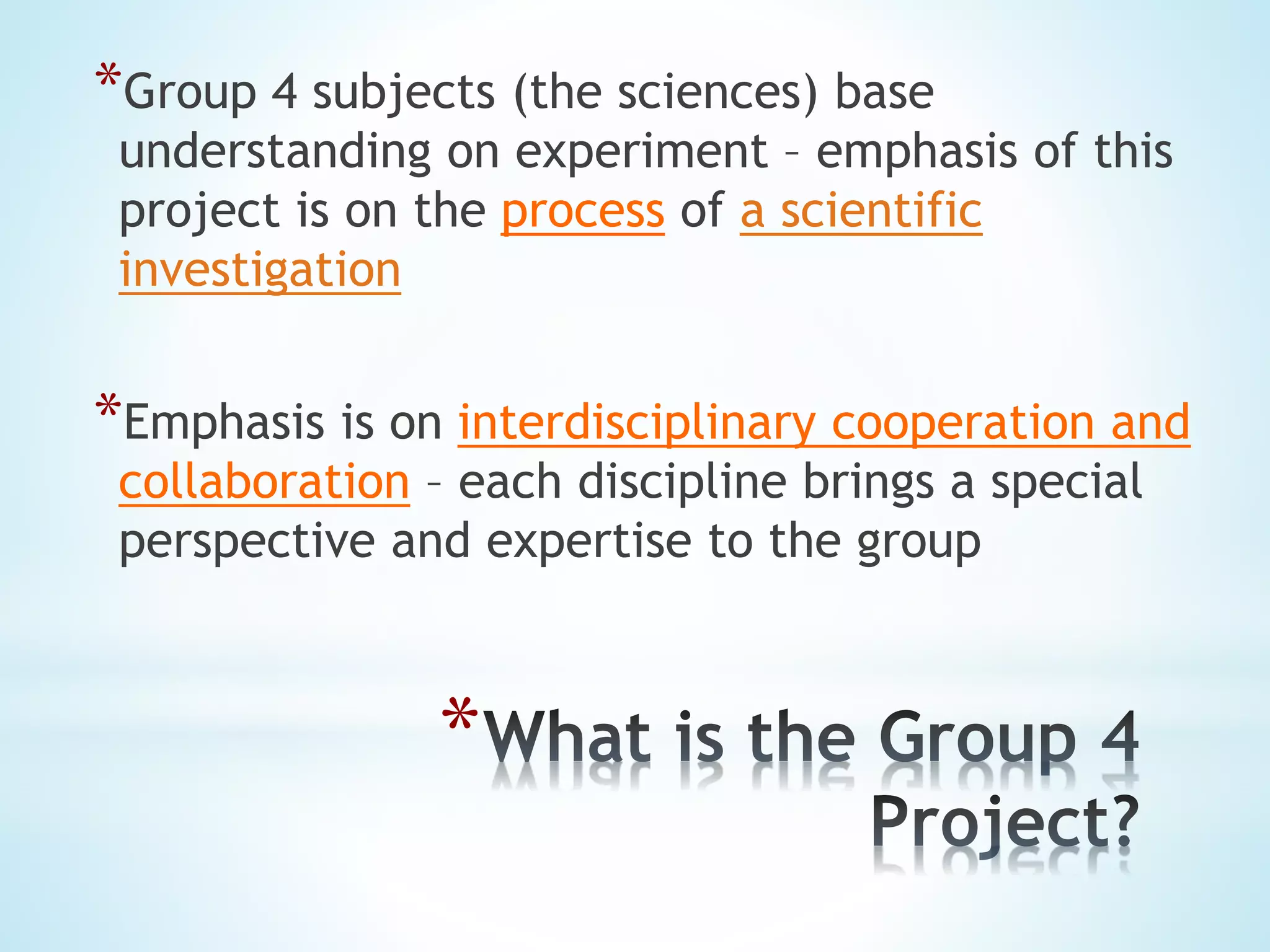 IBDP Group 4 Project: Bad Science Introduction to Students | PPTX