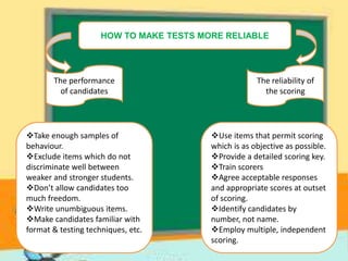 RELIABILITY IN LANGUAGE TESTING-TITIN'S GROUP | PPTX | Standardized ...