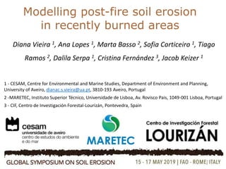 Modelling post-fire soil erosion in recently burned areas | PPT