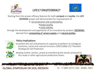 Zeolite effects on soil organic carbon and structure against erosion in vineyards | PPT