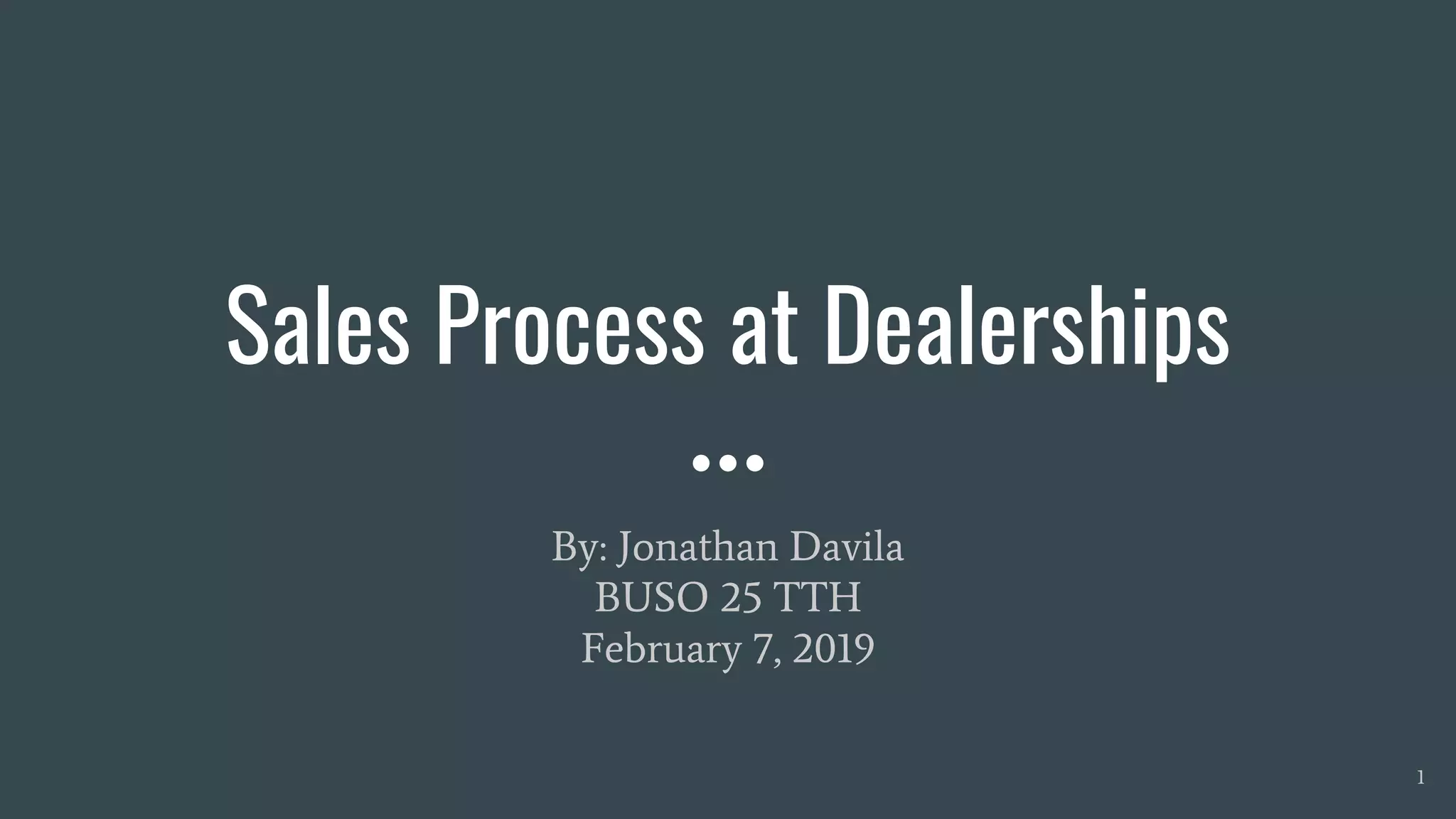 Dealership Sales Process | PPTX