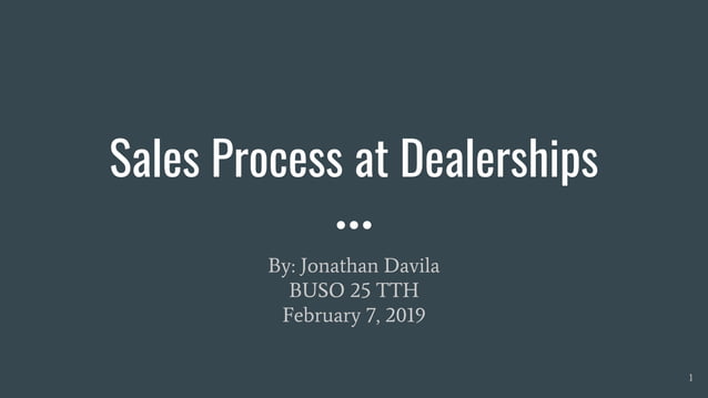 Dealership Sales Process | PPT