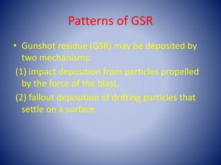 GSR (Gun Shot Residue) | PPTX | Arms & Ammunition | Sensitive Topics
