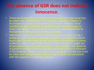 GSR (Gun Shot Residue) | PPTX | Arms & Ammunition | Sensitive Topics