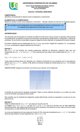 1 guia integral indefinida e integrales inmediatas | PDF