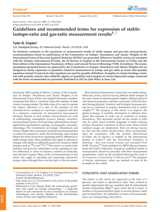 #1 guidelines for expression of stable isotope ratio results | PDF
