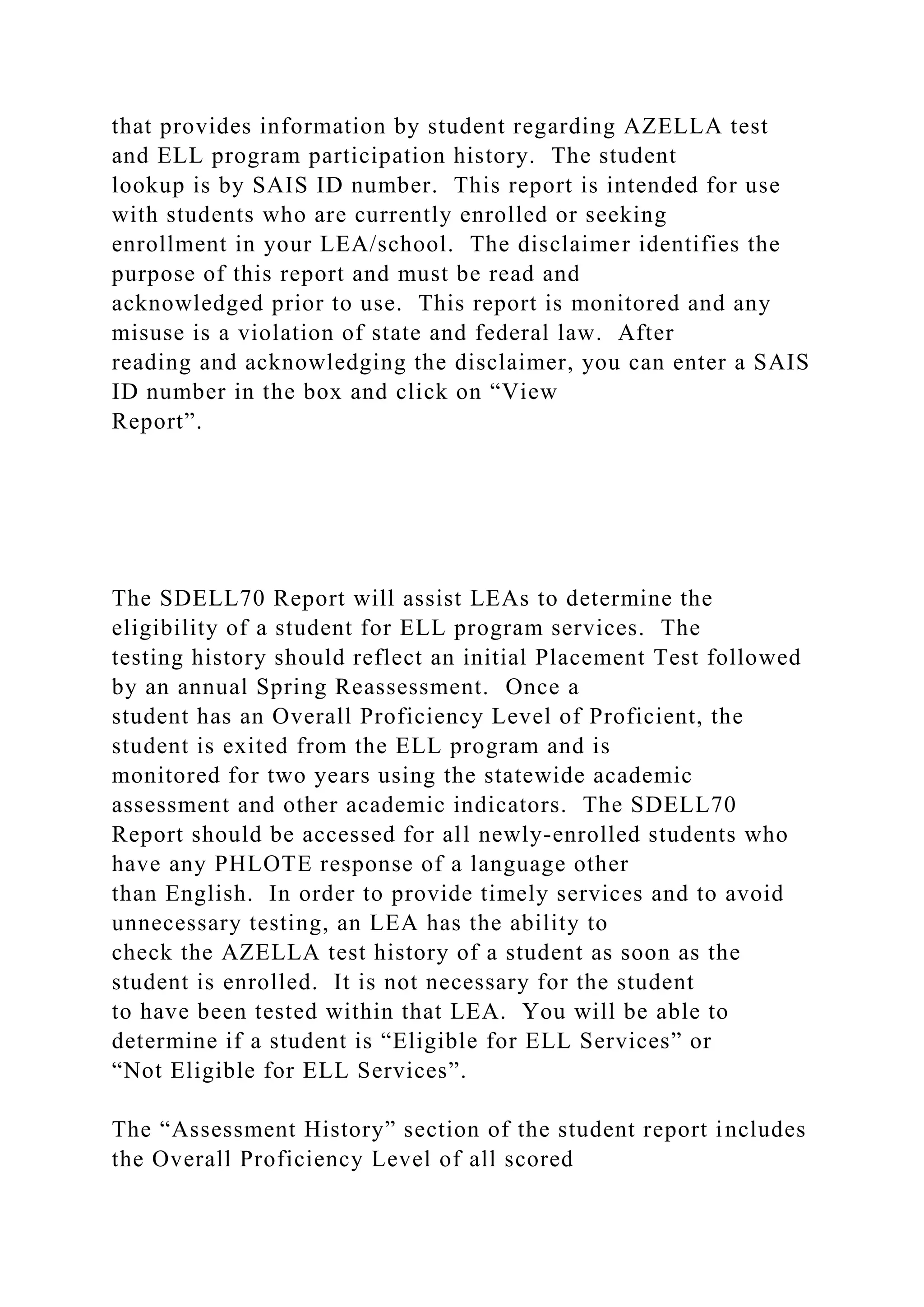 1 Guide to Navigating and Using AZELLA Reports .docx