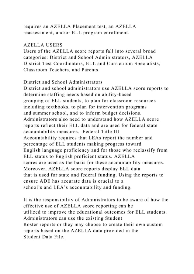 1 Guide to Navigating and Using AZELLA Reports .docx
