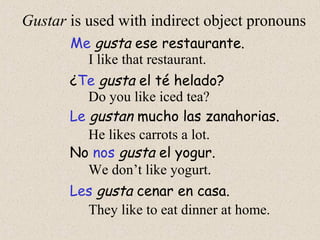 Gustar and Similar Verbs | PPT