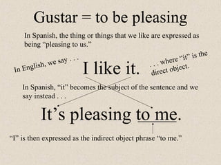 Gustar and Similar Verbs | PPT