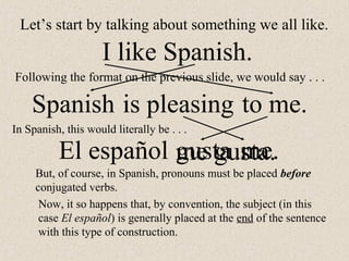 Gustar and Similar Verbs | PPT