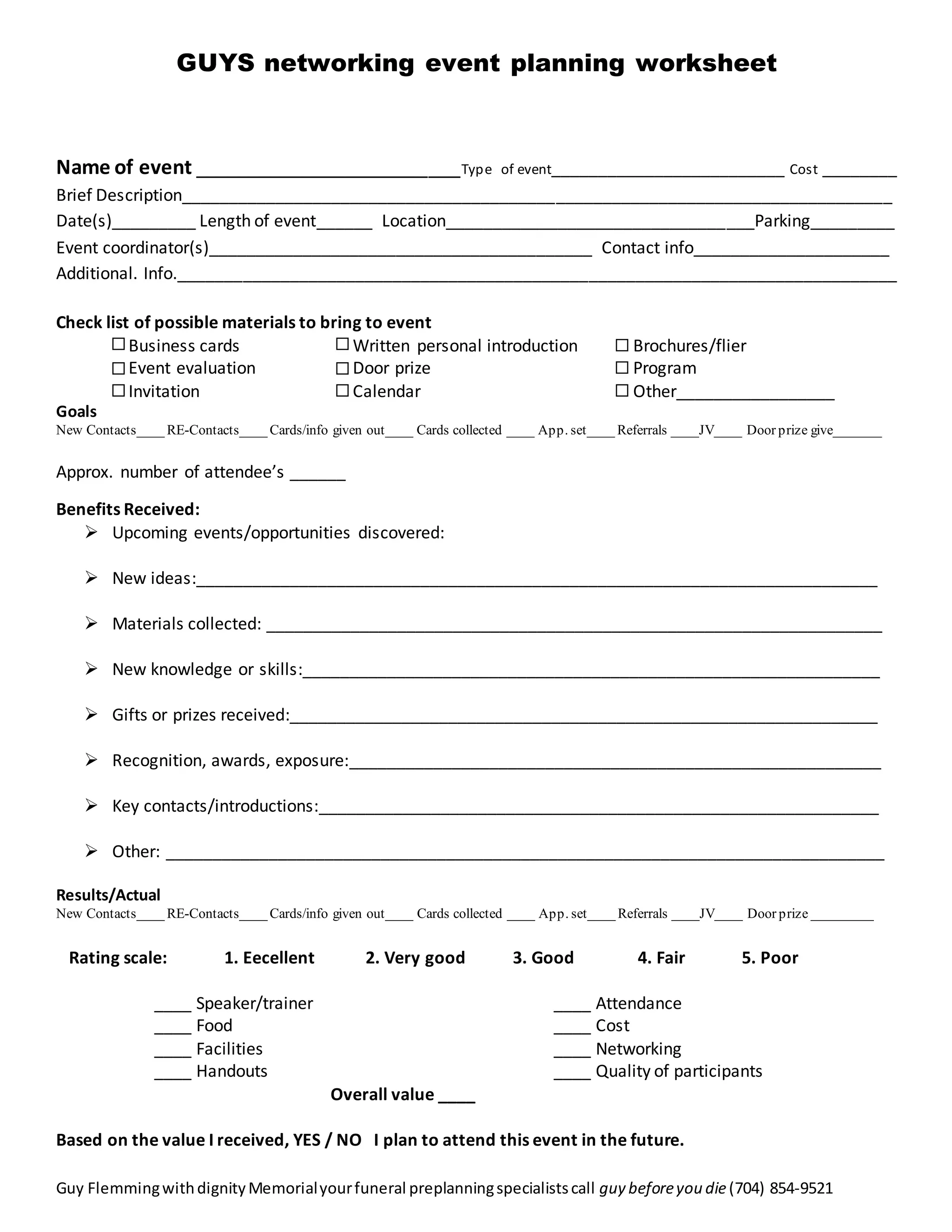 Guys networking planning worksheet | DOCX