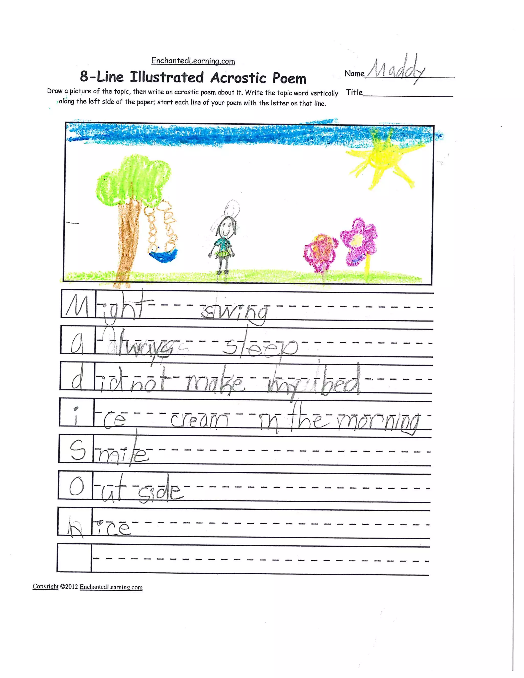 Acrostic Poems - Mrs. Holmes' 1st Grade Class | PDF