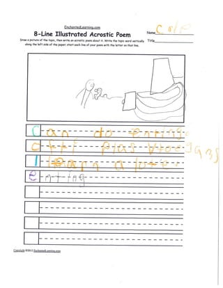 Acrostic Poems - Mrs. Holmes' 1st Grade Class | PDF