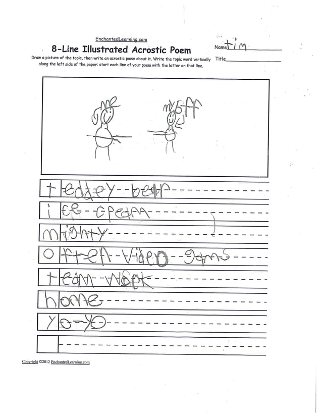 Acrostic Poems - Mrs. Holmes' 1st Grade Class | PDF