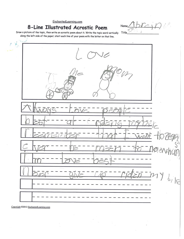 Acrostic Poems - Mrs. Holmes' 1st Grade Class | PDF