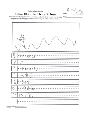 Acrostic Poems - Mrs. Holmes' 1st Grade Class | PDF