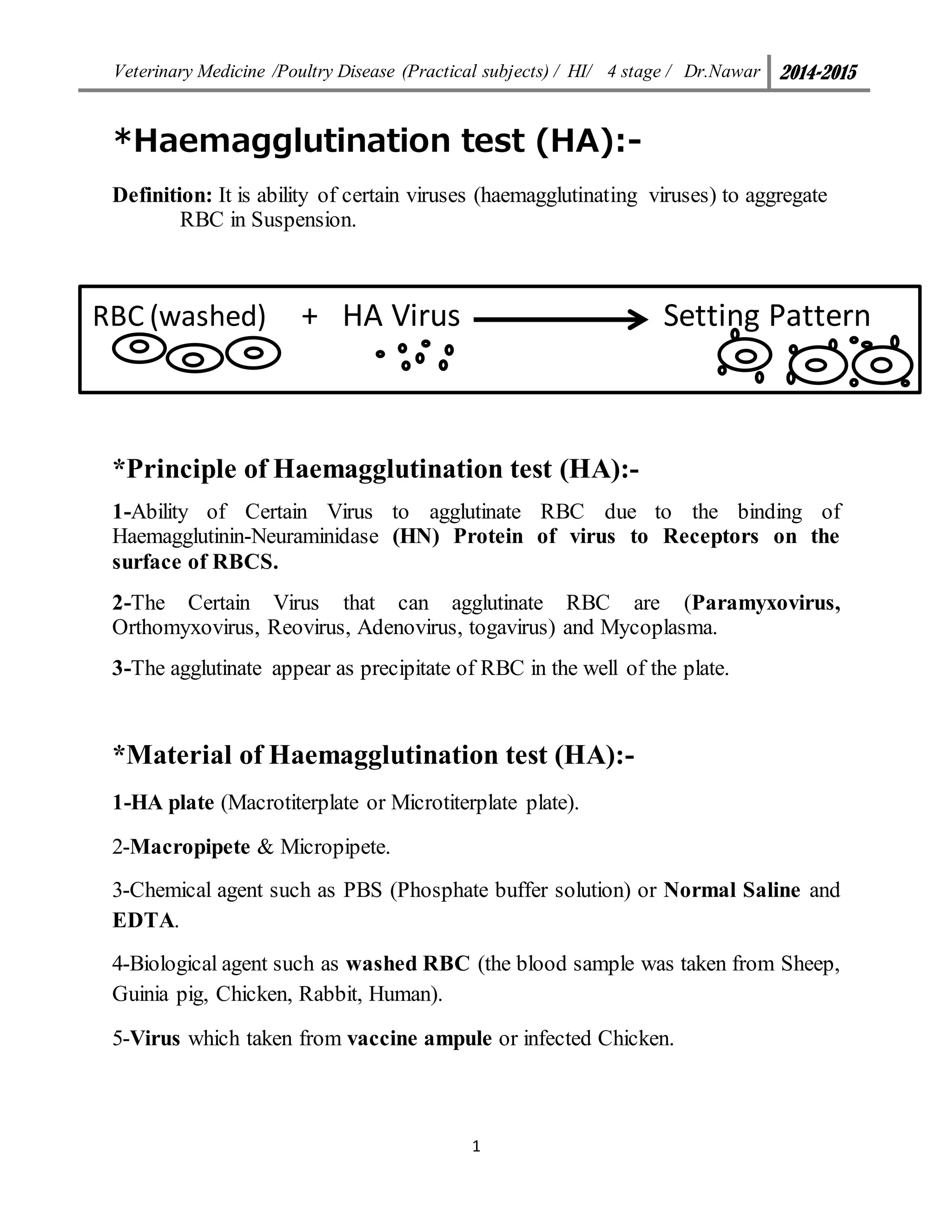 Haemagglutination test poultry | PDF