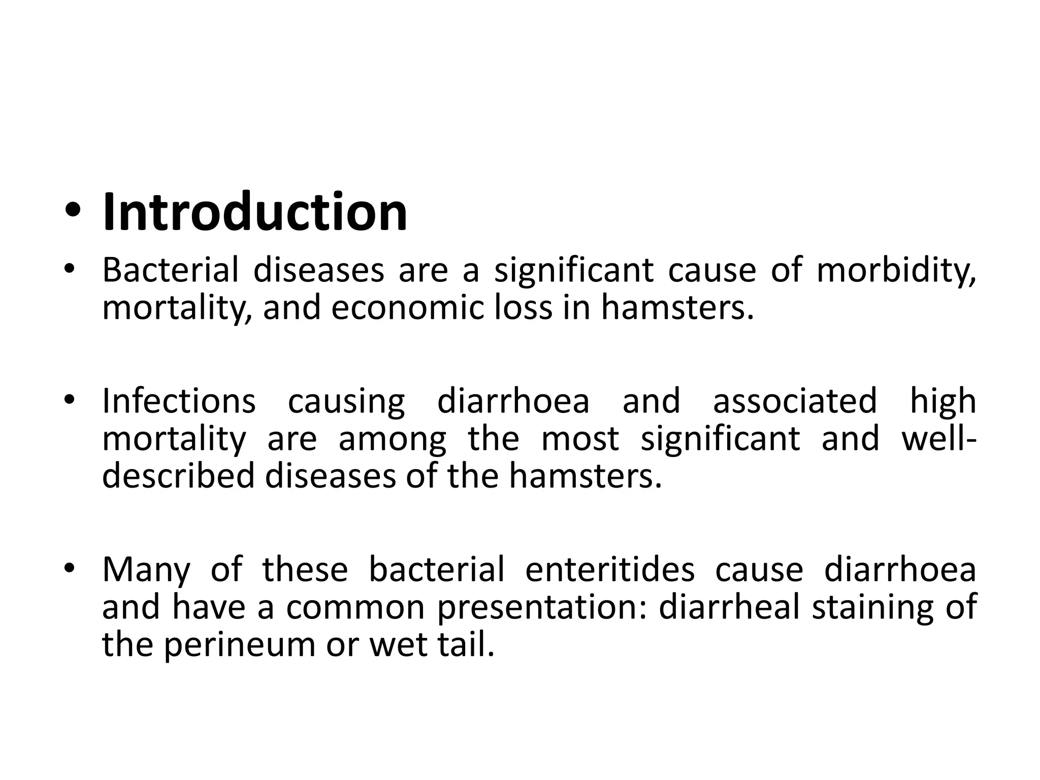 Hamster - Bacterial, Viral, Mycotic, Parasitic and Non infectious ...