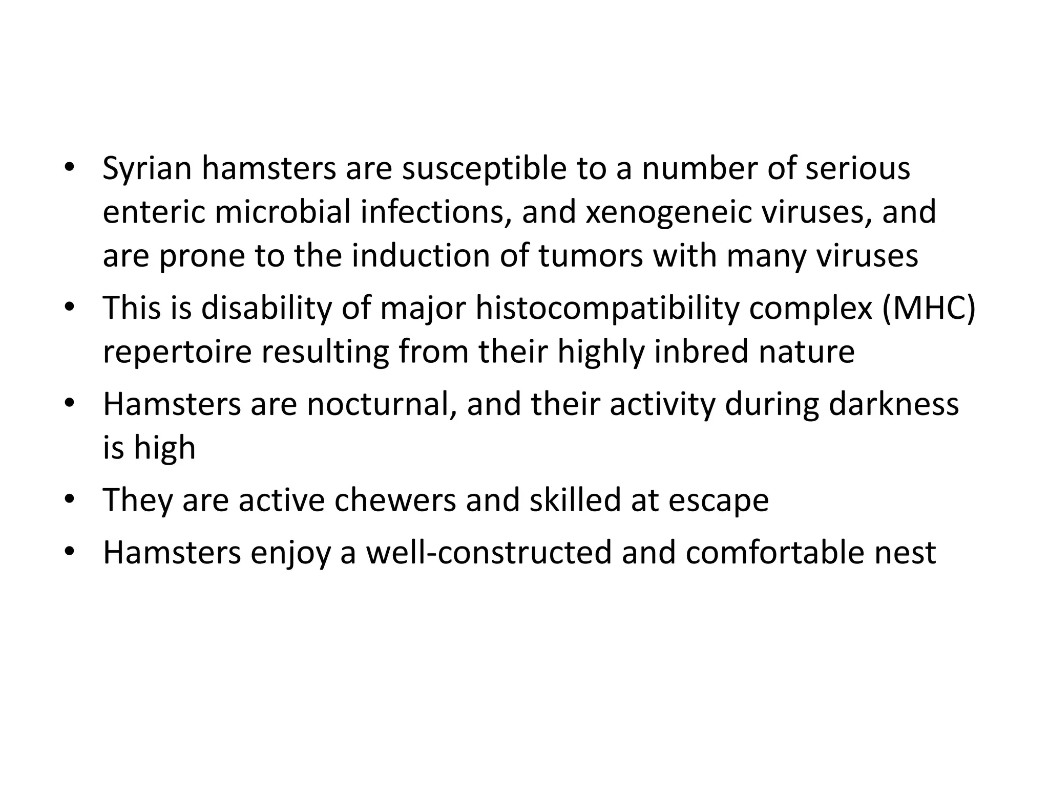 Hamster - Bacterial, Viral, Mycotic, Parasitic and Non infectious ...