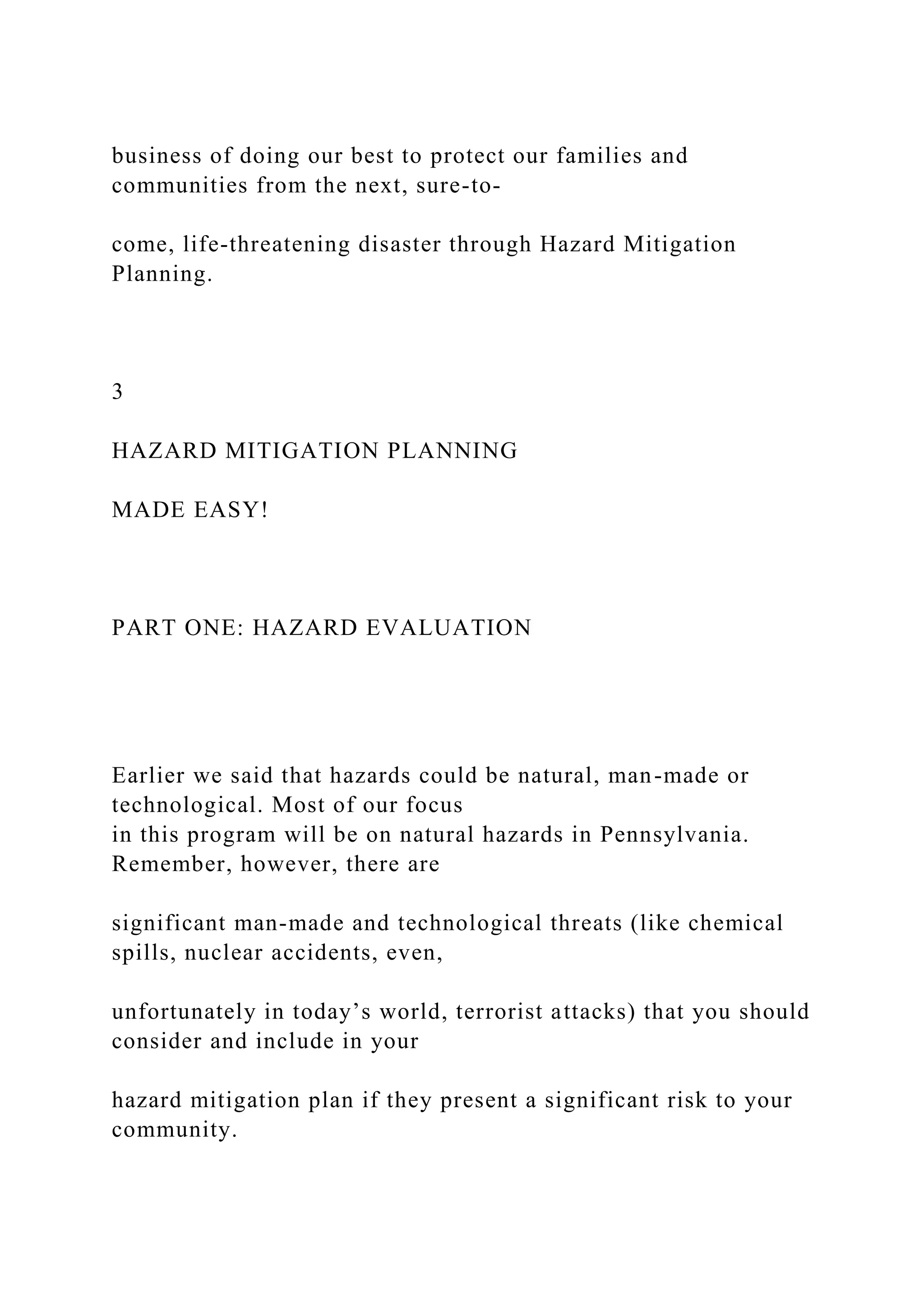 1 HAZARD MITIGATION PLANNING MADE EASY! A Simple .docx