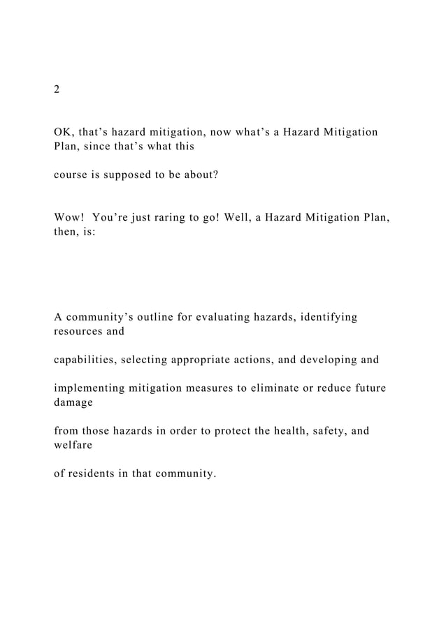 1 HAZARD MITIGATION PLANNING MADE EASY! A Simple .docx