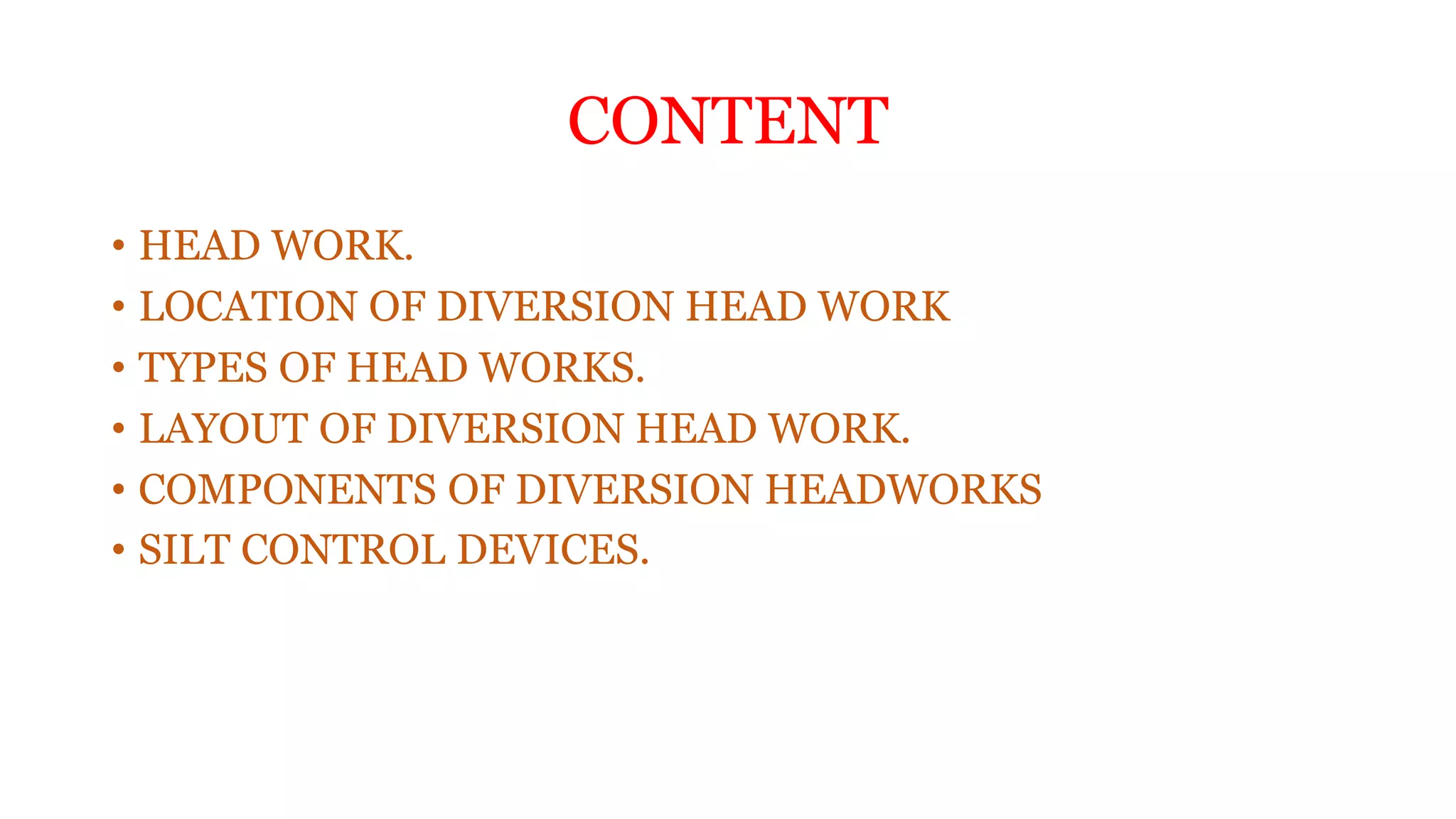 DIVERSION HEAD WORK | PDF