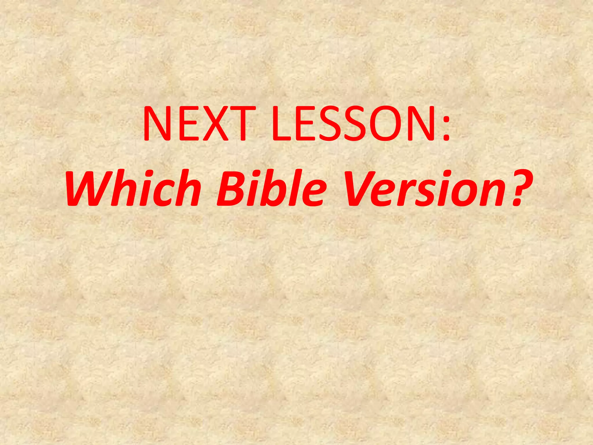 Basic Hermeneutics Lesson 1 | PPTX