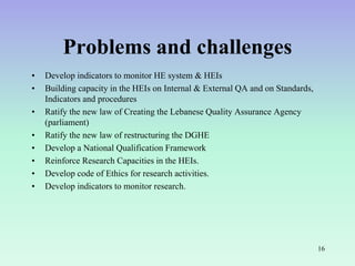 Higher Education System in Lebanon | PDF