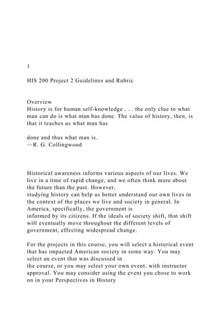 1 HIS 200 Project 2 Guidelines and Rubric Overvie.docx