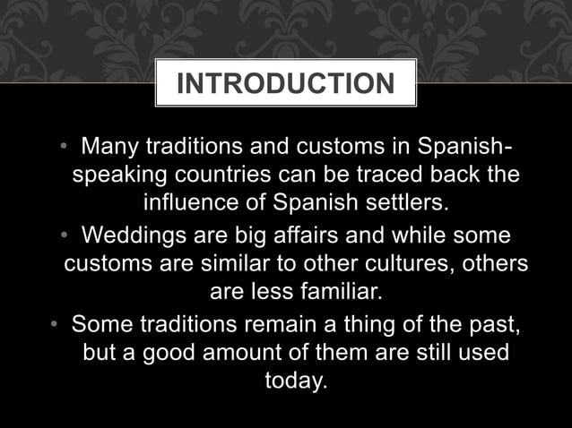 Hispanic Weddings Spanish II Culture Assignment | PPT