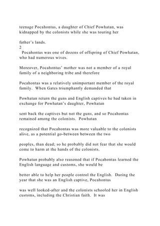 1 HIST 120 Dr. Schaffer Pocahontas and John Rolfe .docx