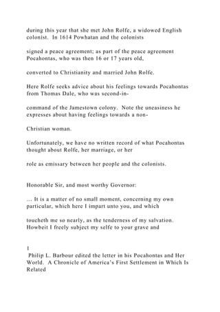 1 HIST 120 Dr. Schaffer Pocahontas and John Rolfe .docx