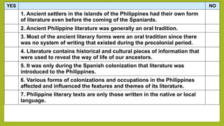PRE-COLONIAL LITERATURE OF THE PHILIPPINES | PPTX