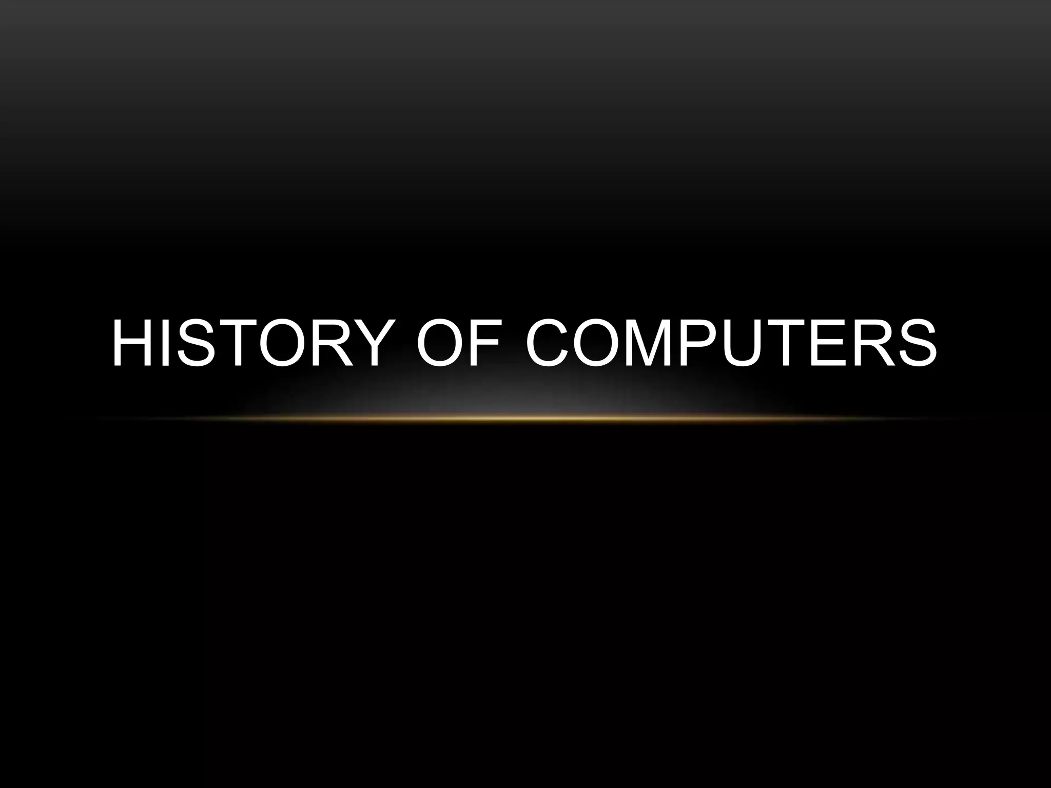 history of computers | PPT