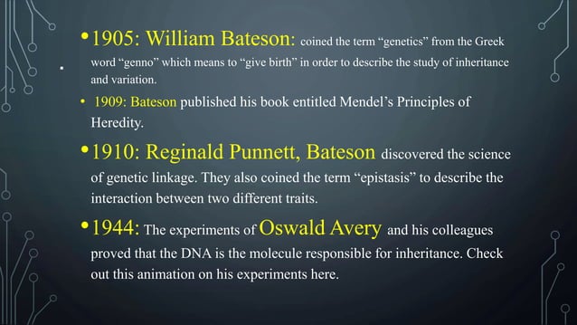 History of genetics | PPTX | Biological Sciences | Science