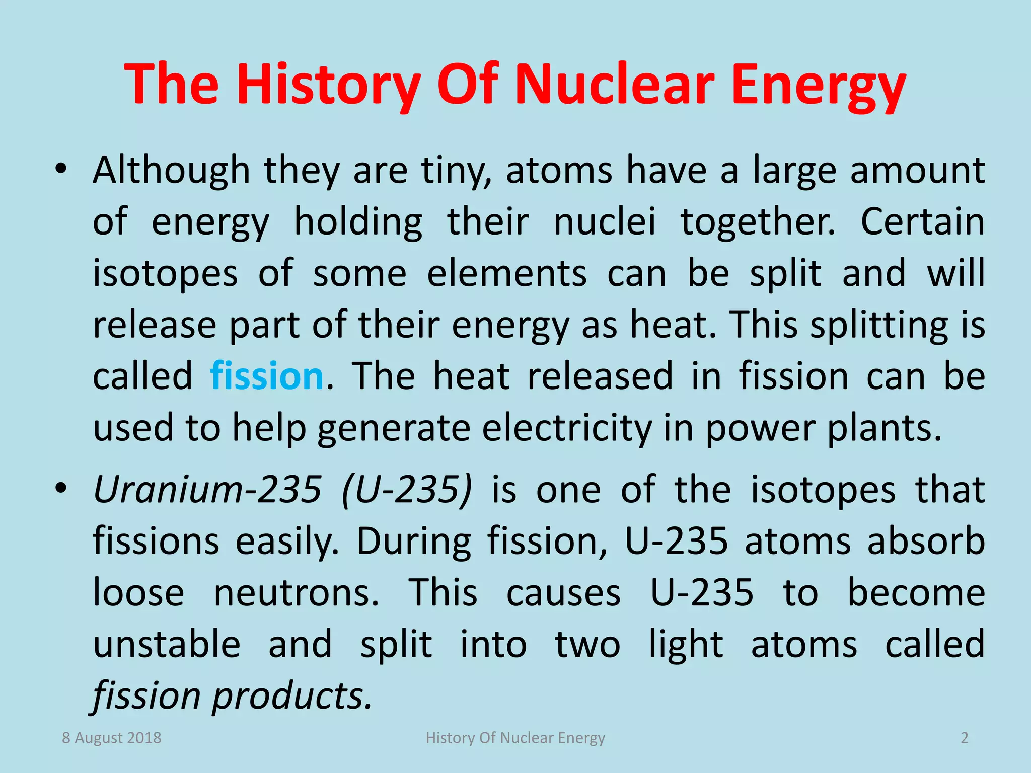 History Of Nuclear Energy | PPTX
