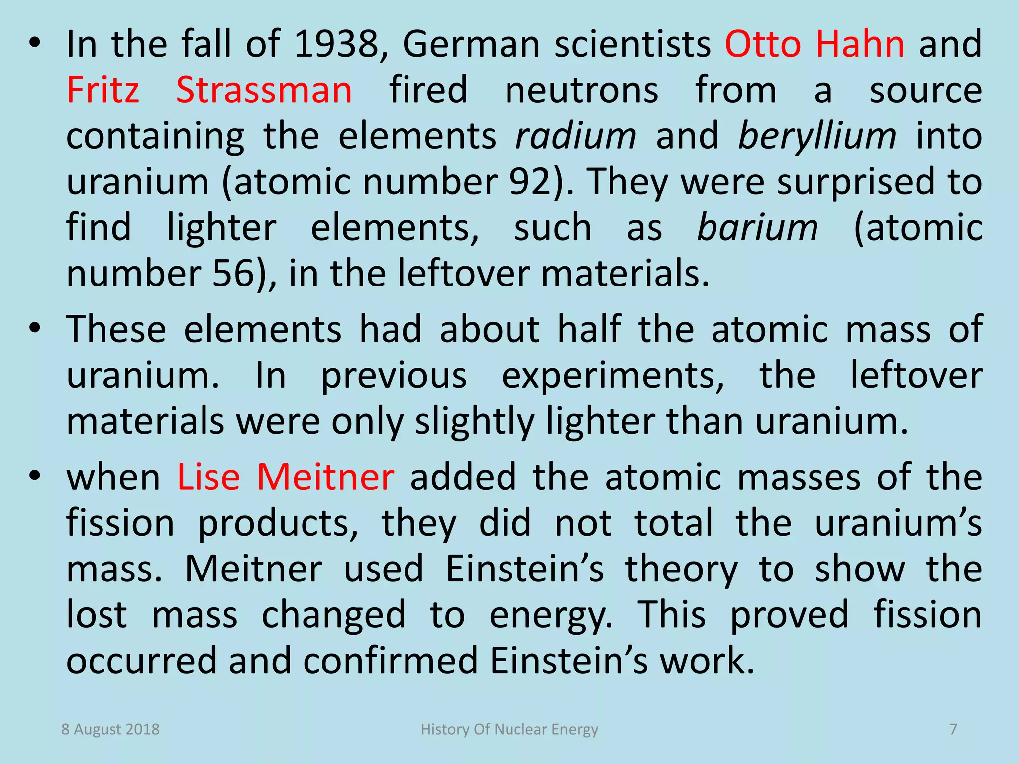 History Of Nuclear Energy | PPTX
