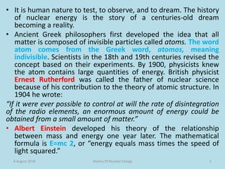 History Of Nuclear Energy | PPTX