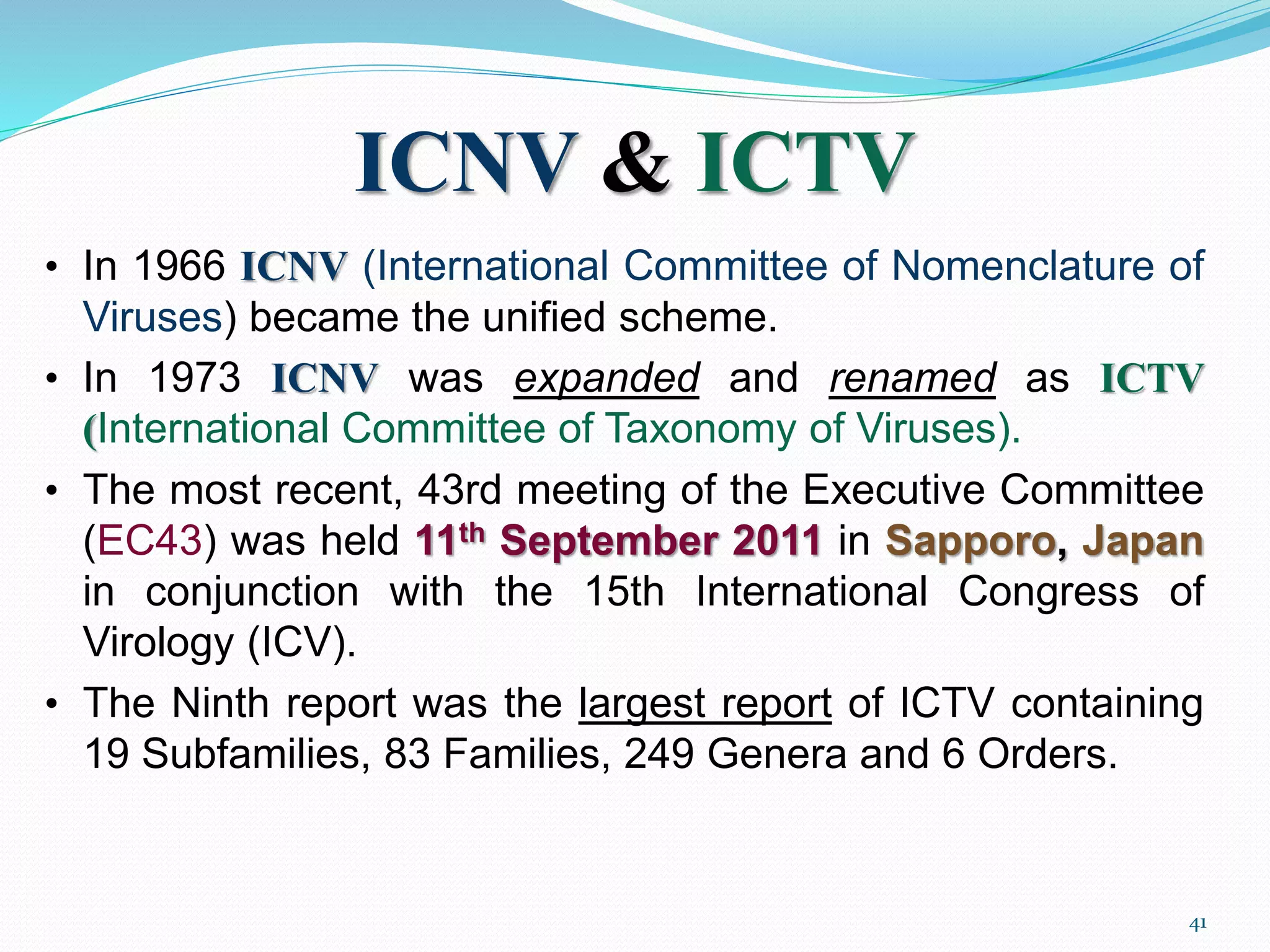 Virology, History, classification, Nomenclature_Baltimore_ICTV | PPT