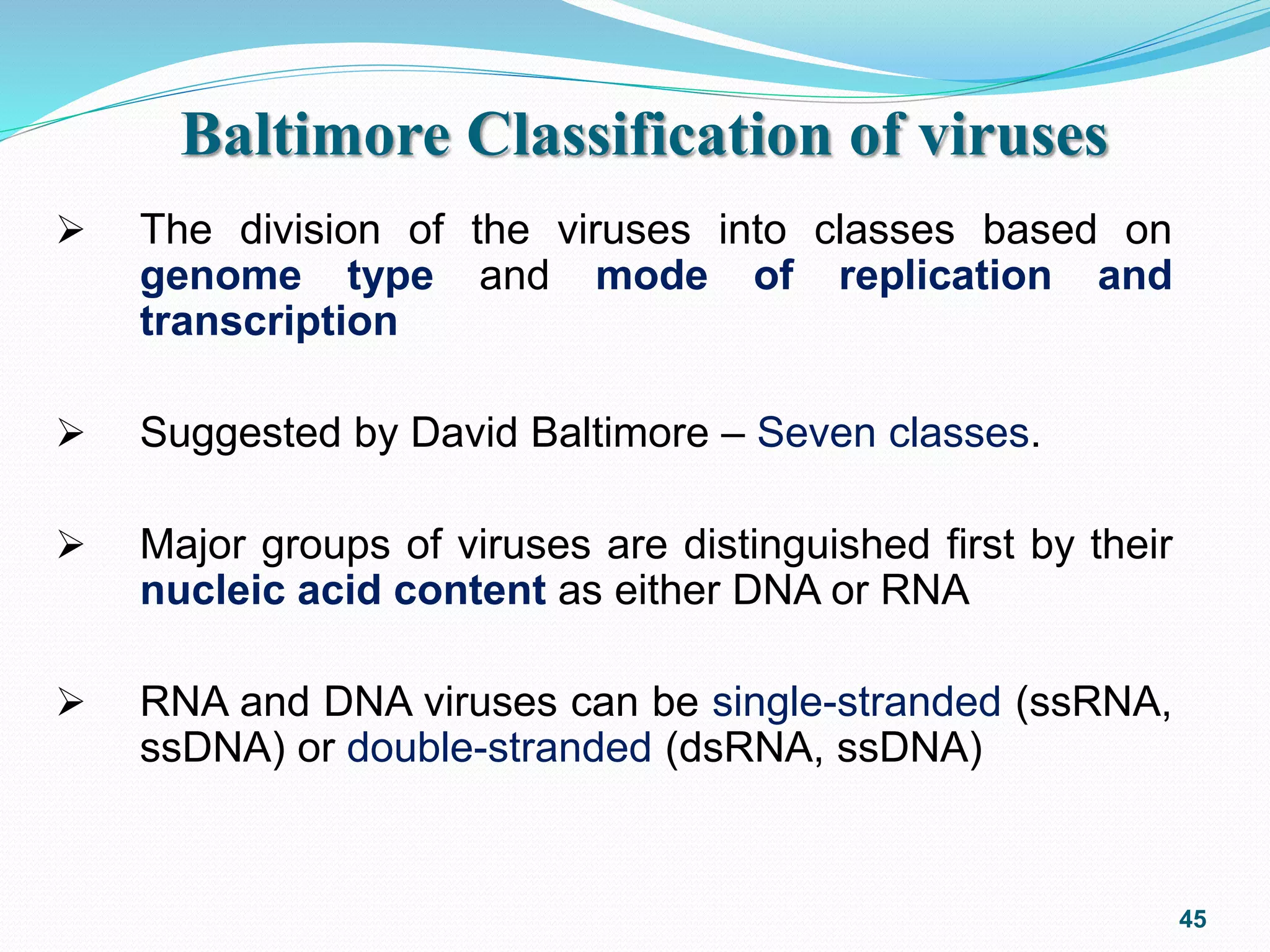 Virology, History, classification, Nomenclature_Baltimore_ICTV | PPT