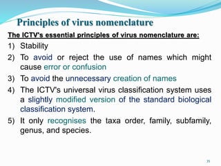 Virology, History, classification, Nomenclature_Baltimore_ICTV | PPTX