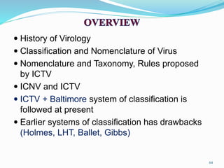 Virology, History, classification, Nomenclature_Baltimore_ICTV | PPTX