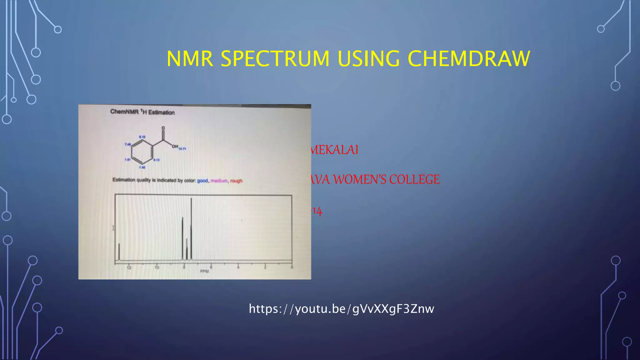 1 h nmr spectrum using chemdraw | PPTX