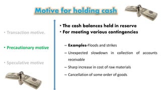 motive for holding cash | PPTX