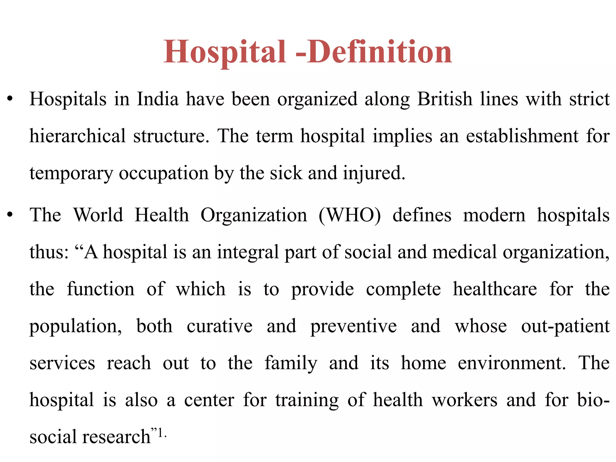1 hospital its organisation and functions | PPTX
