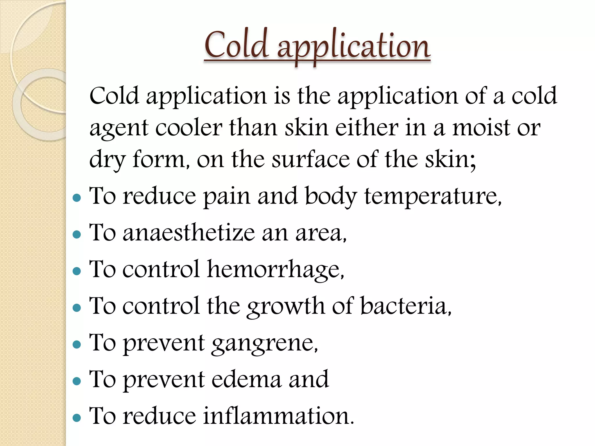 Hot & Cold Application | PPTX