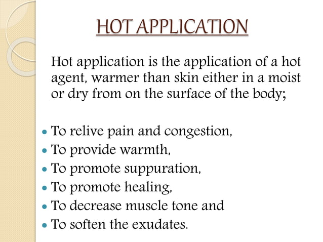 Hot & Cold Application | PPTX | First Aid | Injuries