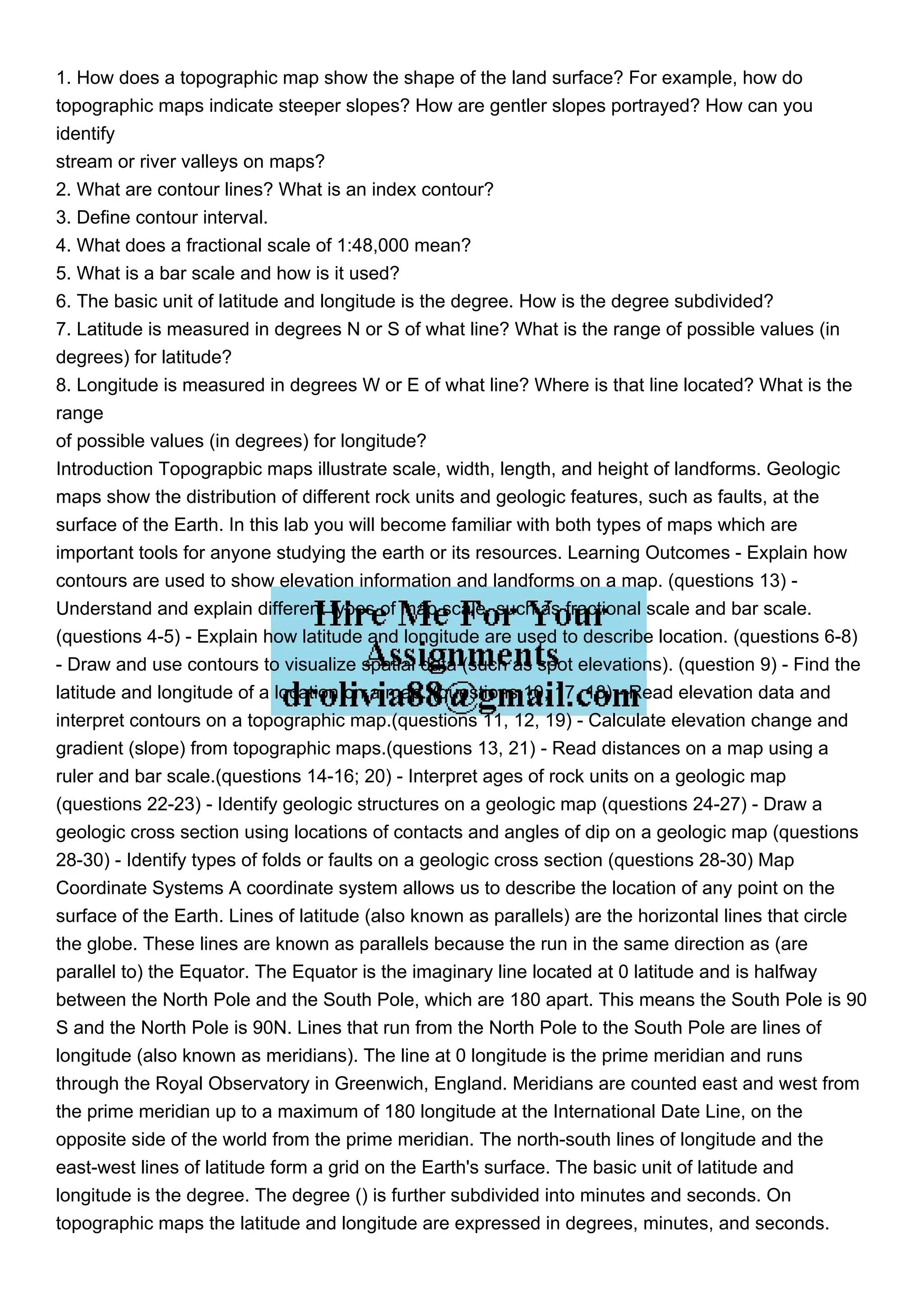1 How does a topographic map show the shape of the land sur.pdf